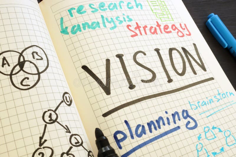 Vision Written in the Notepad. Planning and Strategy. Stock Image ...