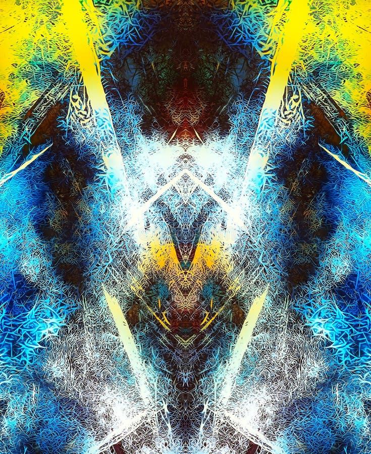 Visionary Abstract Background with Neon Vibrant Colors and Mirror and ...