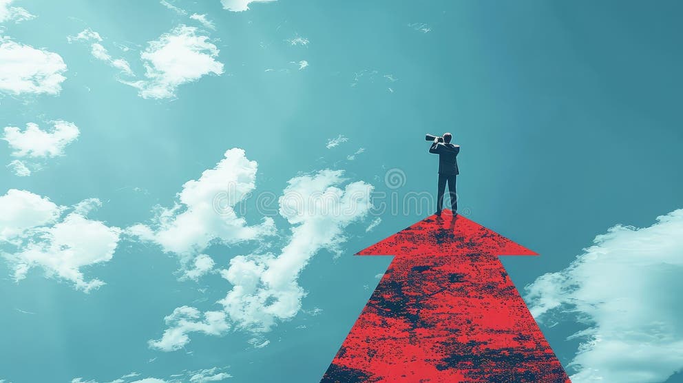 Visionary Businessman on Upward Path Stock Image - Image of ambition ...