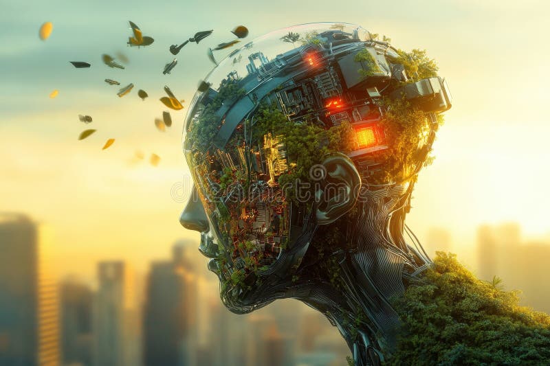 Visionary CGI of Future Human Civilization Stock Illustration ...