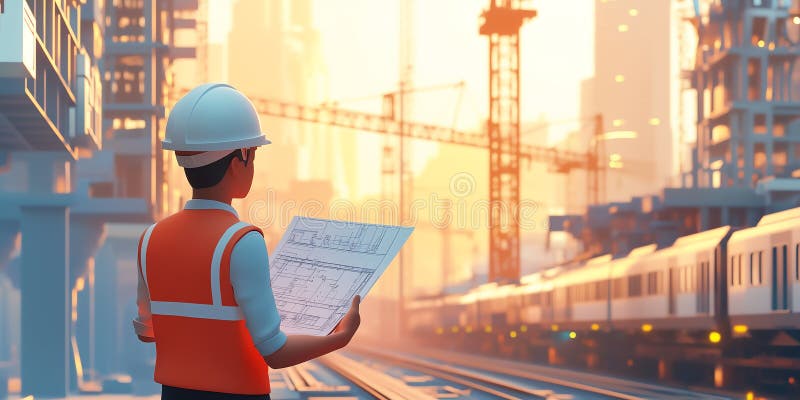 A Visionary 3D Rendering of an Engineer Equipped for Challenges at ...