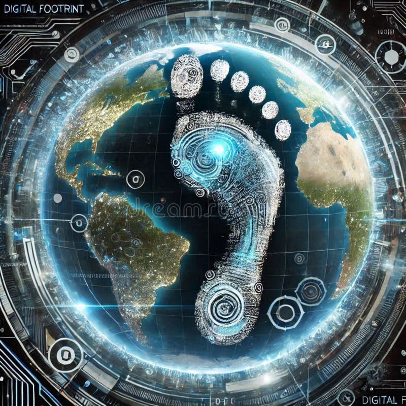 Illustration of Digital Footprint of the Future. Stock Illustration - Illustration of connection ...