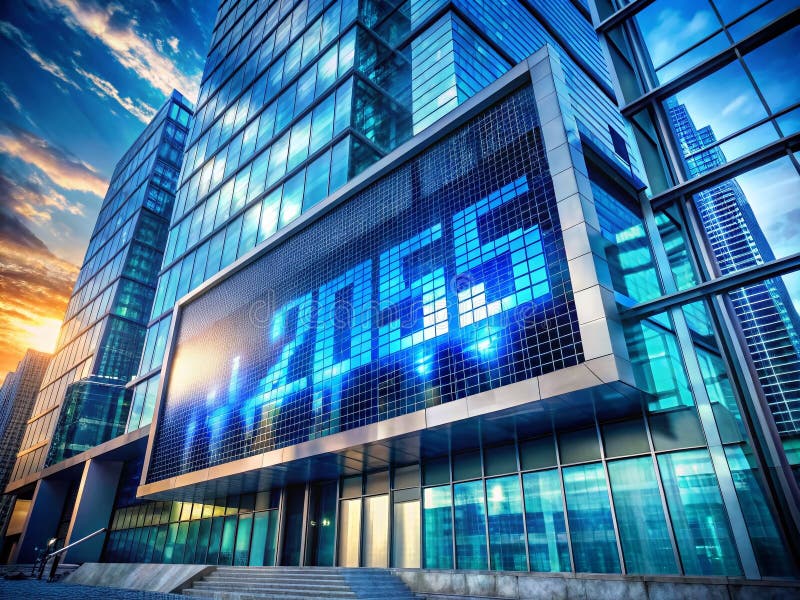 Visionary 2025 Digital Architecture a Futuristic Blue Neon Display ...