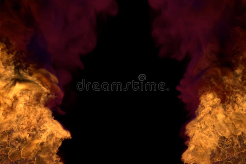 Visionary Fiery Explosion on Black, Frame with Dark Smoke - Fire from ...