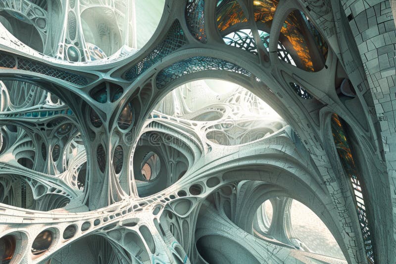 Intricate Design of a Futuristic Structure with Elaborate Patterns and ...