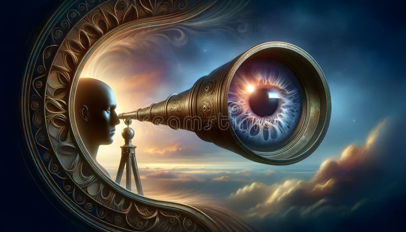 Visionary Telescope Eye Concept. Created with Generative AI Stock ...
