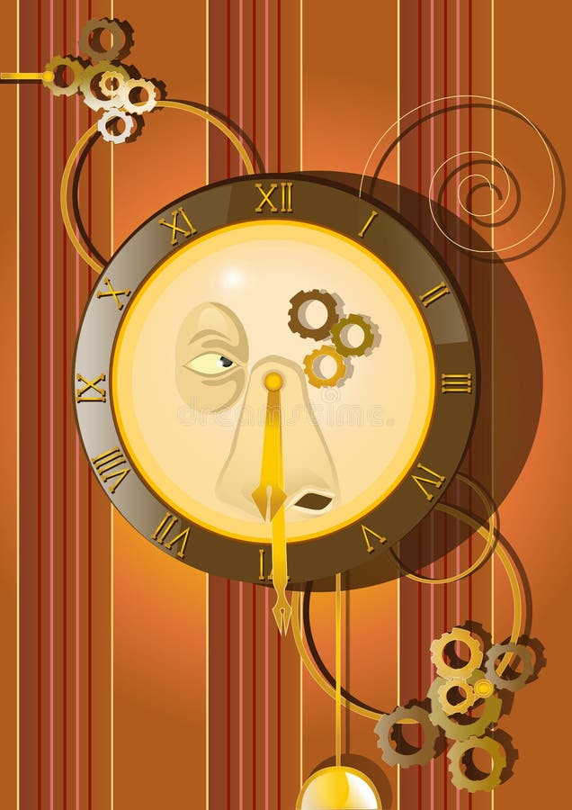 Visionary_Wall-pendulum-Clock_with_Face Ilustração Stock - Ilustração ...