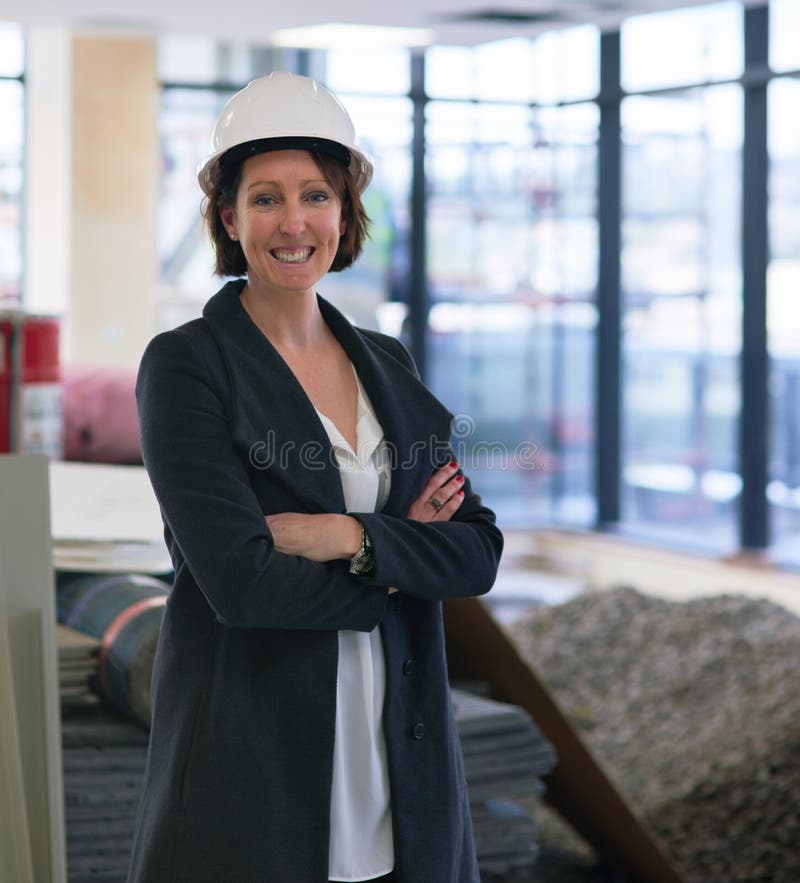 Visions of the Future. Portrait of a Female Construction Manager on ...