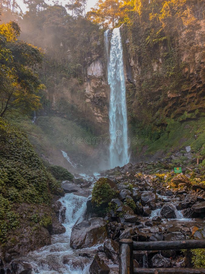 Visit a Beautiful Waterfall Deep in the Forest Stock Photo - Image of ...
