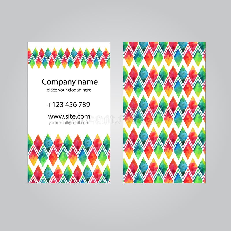 Creative Visit Card with Pattern and Space for Information Stock Vector ...
