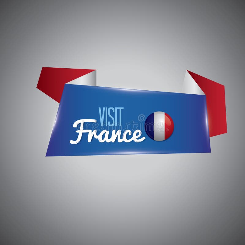 Visit France Banner. Vector Illustration Decorative Design Stock ...