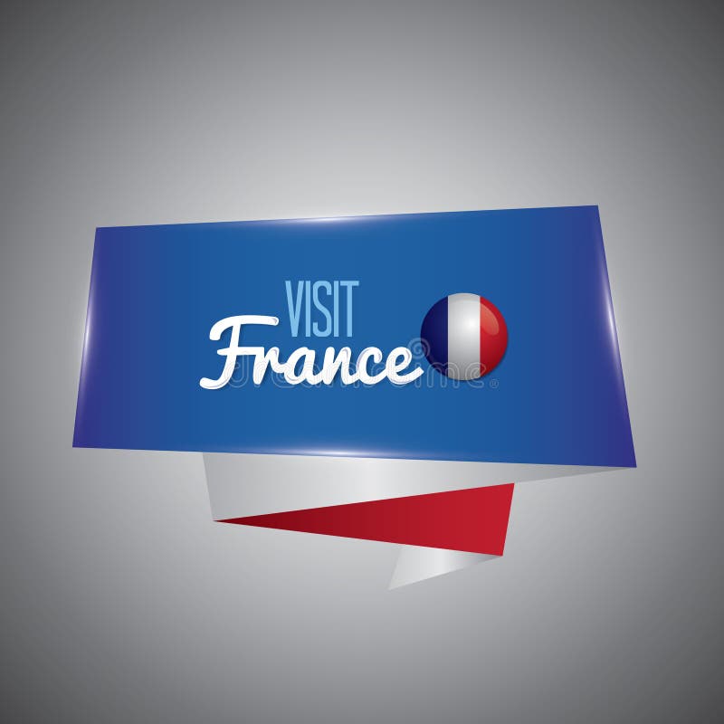 Visit France Banner. Vector Illustration Decorative Design Stock ...