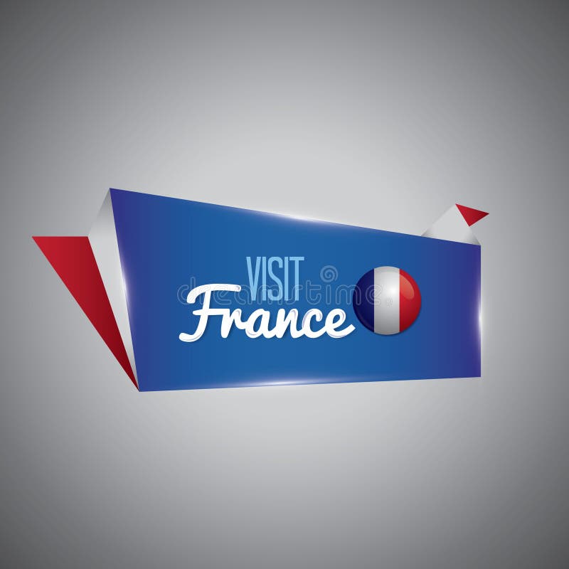 Visit France Banner. Vector Illustration Decorative Design Stock ...