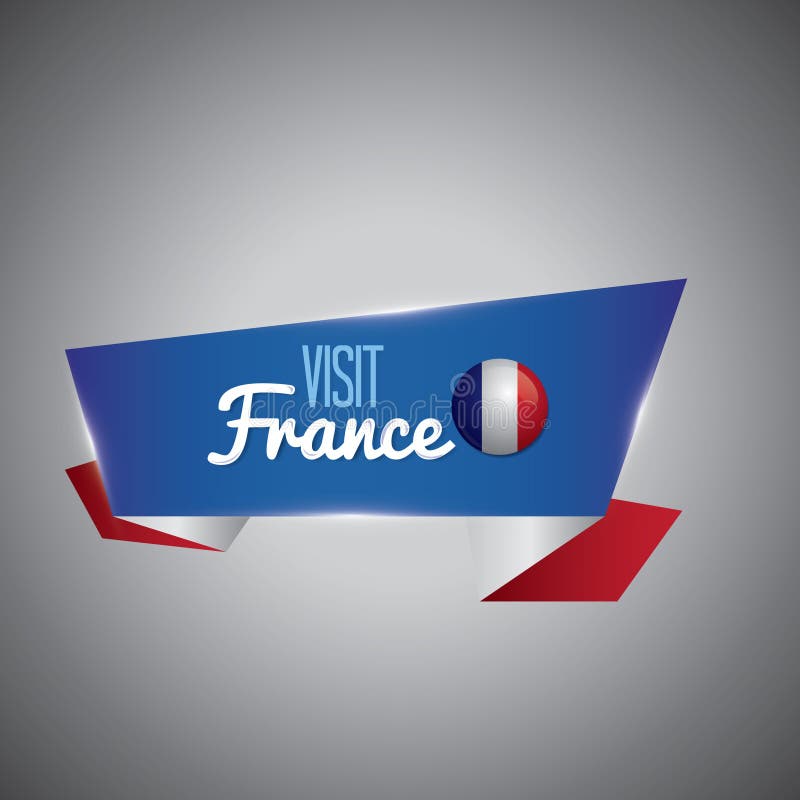 Visit France Banner. Vector Illustration Decorative Design Stock ...