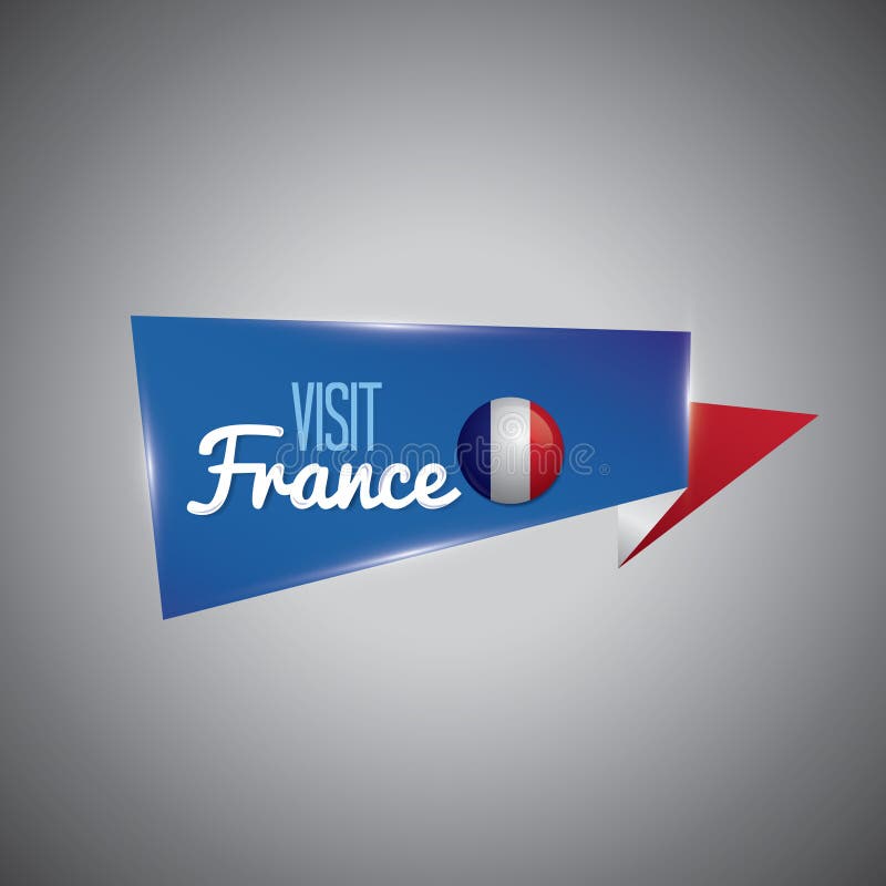 Visit France Banner. Vector Illustration Decorative Design Stock ...