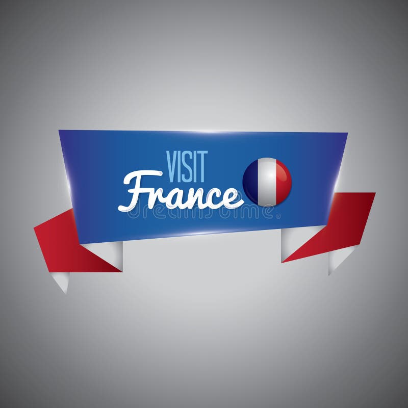 Visit France Banner. Vector Illustration Decorative Design Stock ...