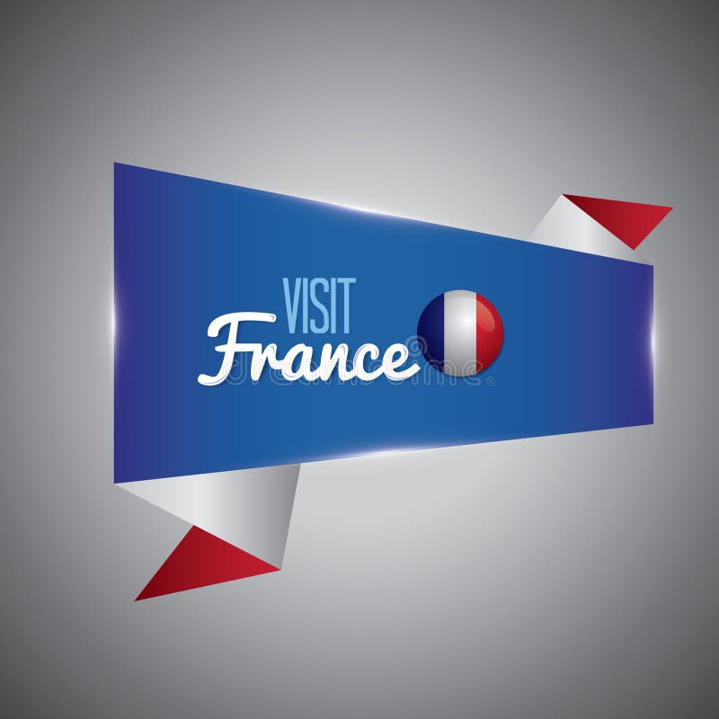 Visit France Banner. Vector Illustration Decorative Design Stock ...