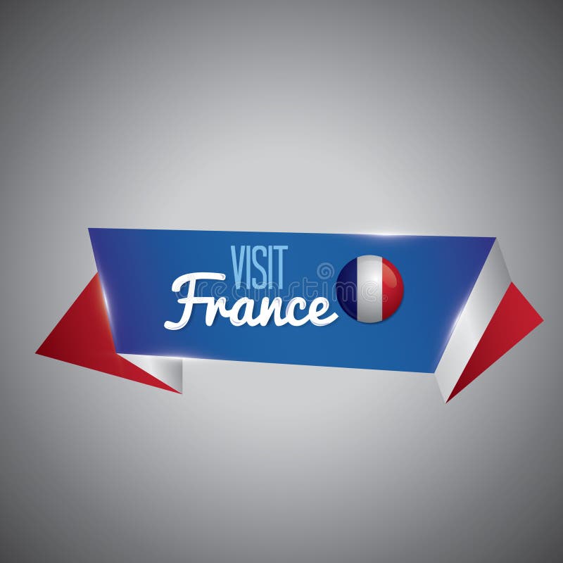 Visit France Banner. Vector Illustration Decorative Design Stock ...