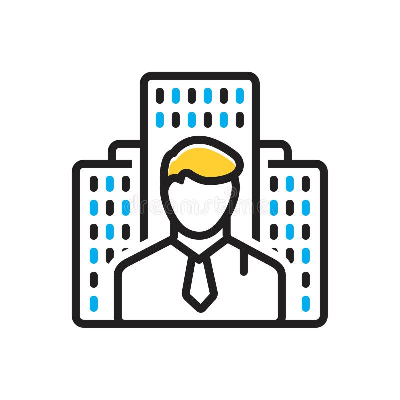 Multi Color Icon for Visit, Holiday and Hotel Stock Illustration ...