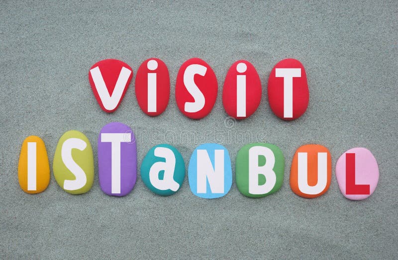 Visit Istanbul, Creative Logo Design Composed with Multi Colored Stone ...