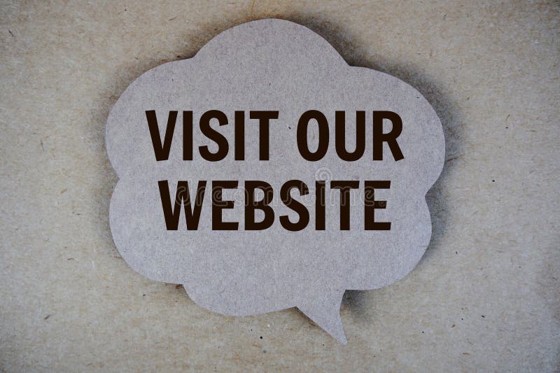 Visit Our Website Text with Speech Bubble on Paper Craft Background ...