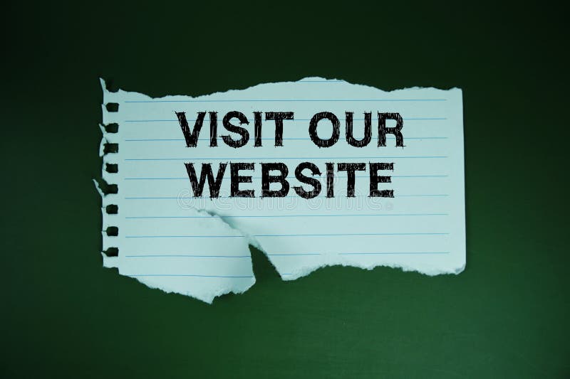 Visit Our Website Text Written on Paper Flat Lay on Green Background ...