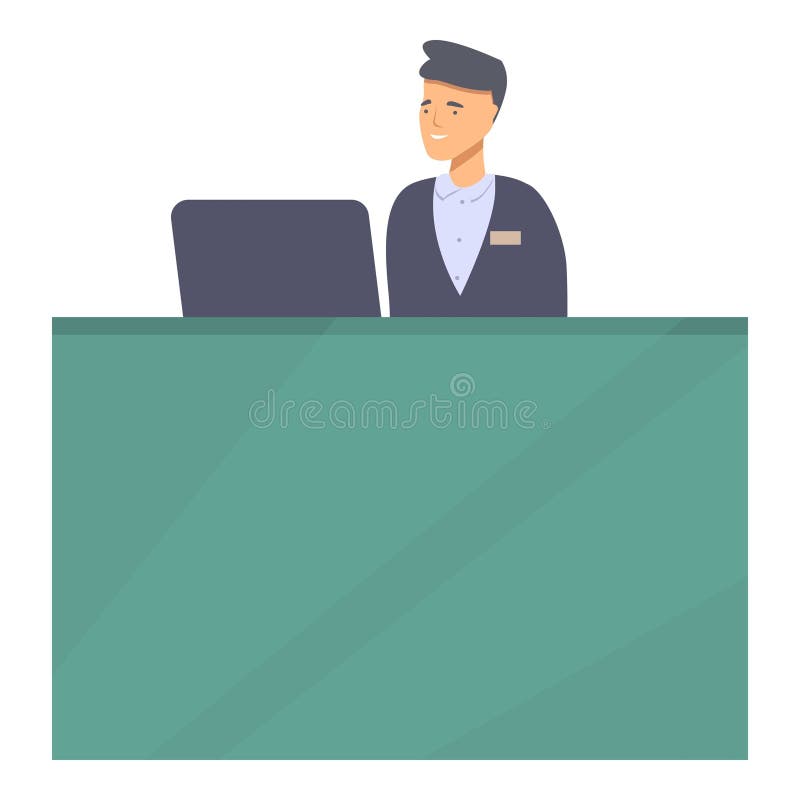 Visit Receptionist Icon Cartoon Vector. Work Customer Stock Vector ...