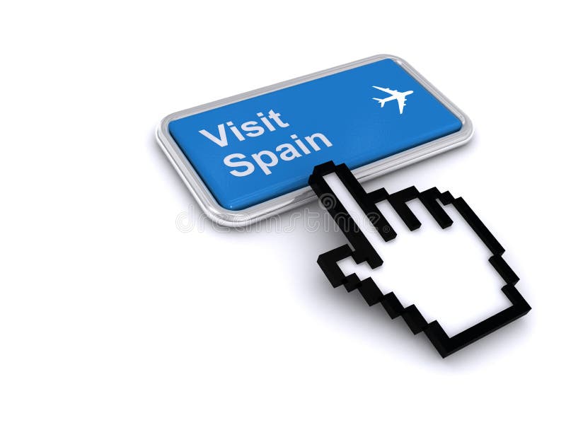 Visit Spain Button on White Stock Illustration - Illustration of signs ...