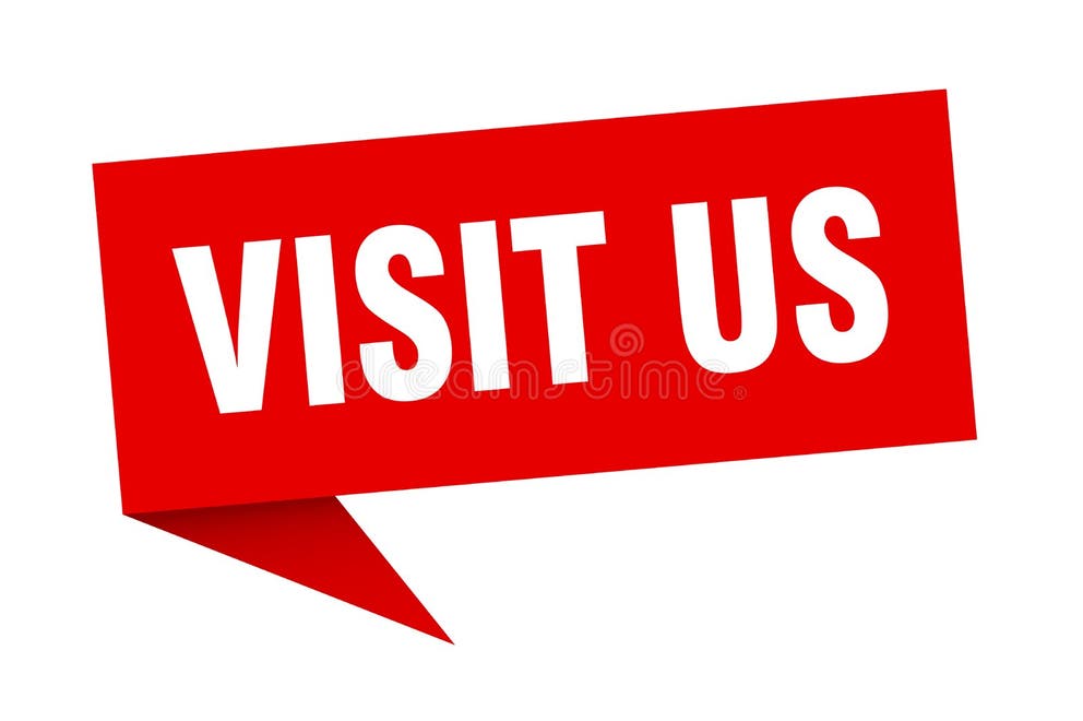 Visit Us Banner. Visit Us Speech Bubble Stock Vector - Illustration of ...