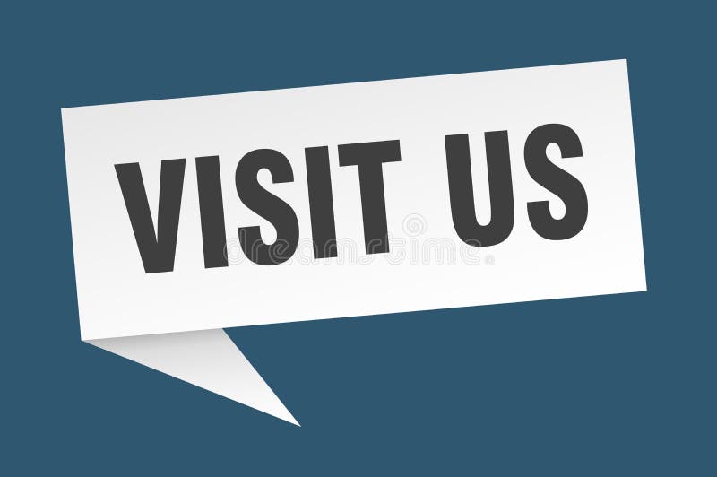 Visit Us Banner. Visit Us Speech Bubble Stock Vector - Illustration of ...