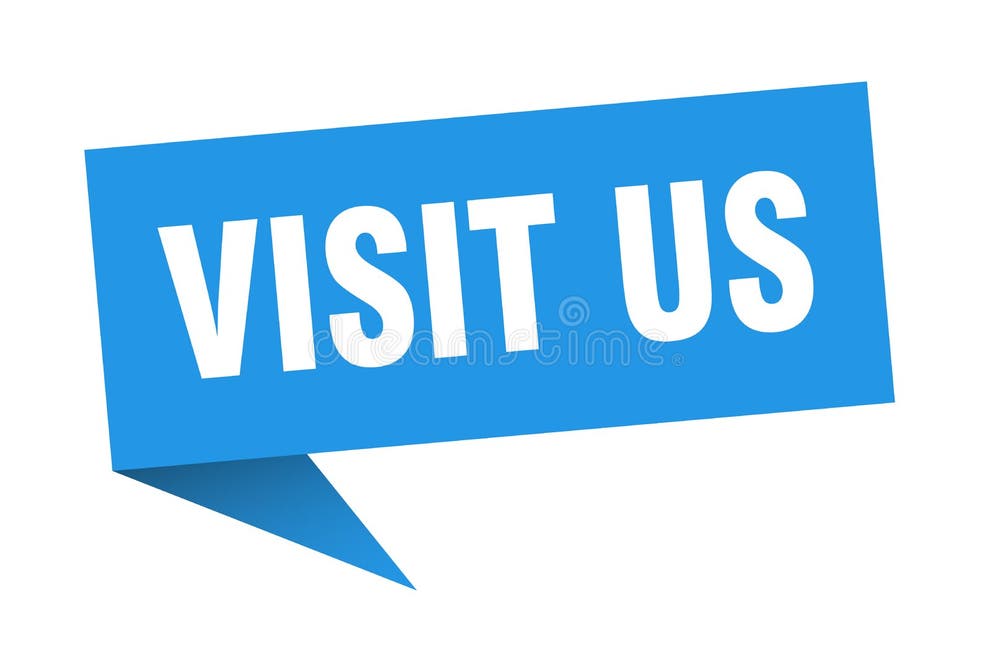 Visit Us Banner. Visit Us Speech Bubble Stock Vector - Illustration of ...