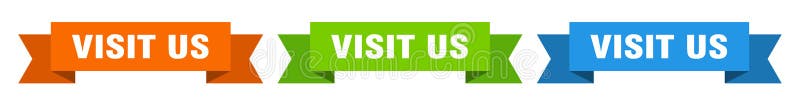 Visit Us Ribbon. Visit Us Isolated Paper Sign. Banner Stock Vector ...