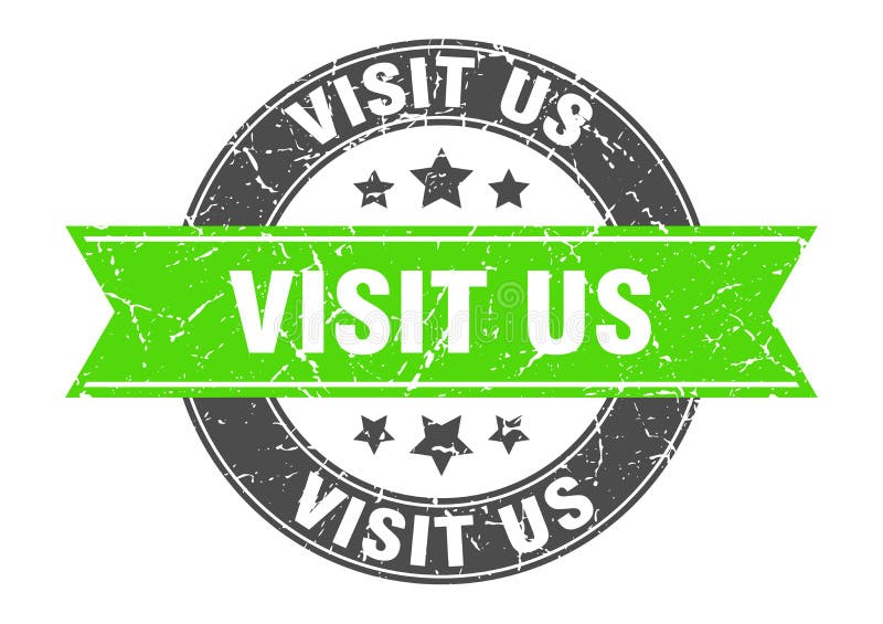 Visit Us Round Stamp with Ribbon. Label Sign Stock Vector ...