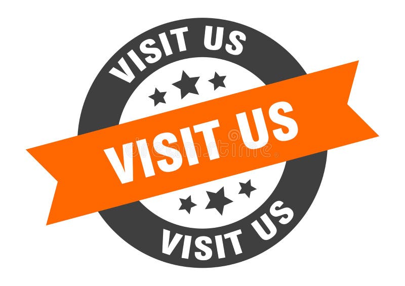 Visit Us Sign. Round Ribbon Sticker. Isolated Tag Stock Vector ...