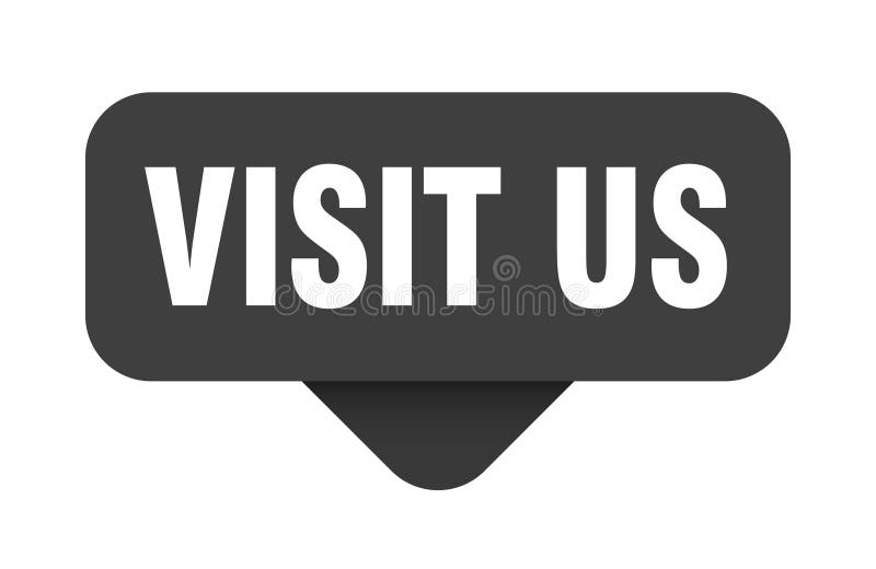 Visit Us Sign. Rounded Isolated Button. White Sticker Stock Vector ...
