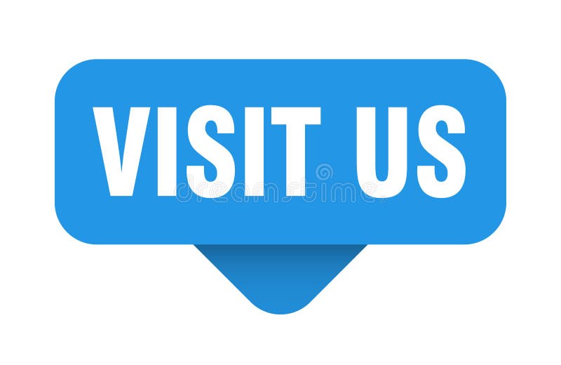 Visit Us Sign. Rounded Isolated Button. White Sticker Stock Vector ...