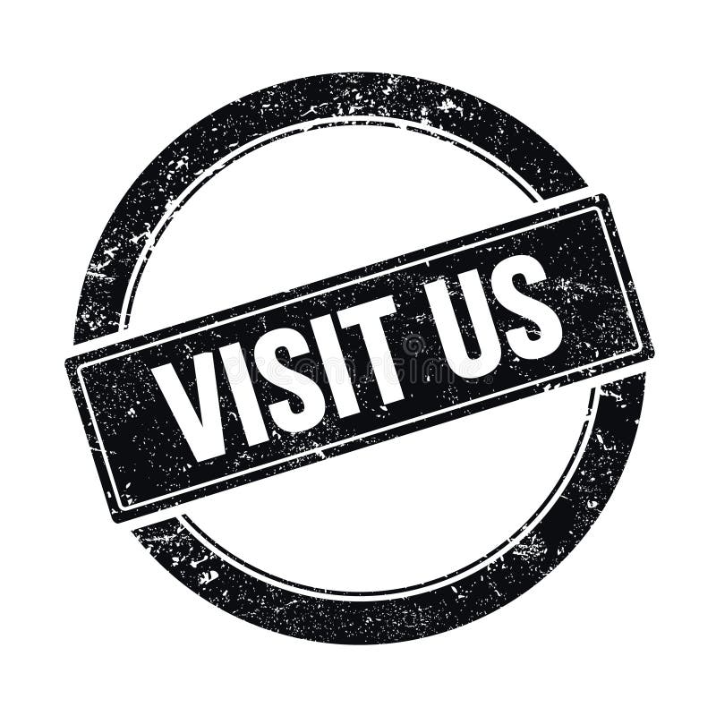 VISIT US Text on Black Grungy Round Stamp Stock Illustration ...