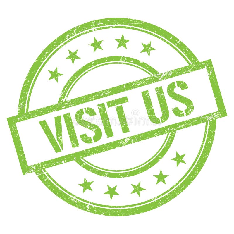 VISIT US Text Written on Red Grungy Round Stamp Stock Illustration ...