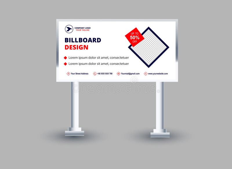 Billboard Template Design Outdoor Advertising Blue and Red Stock Vector ...