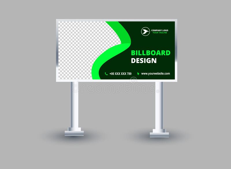 Billboard Template Design Outdoor Advertising Green Vector Stock Vector ...