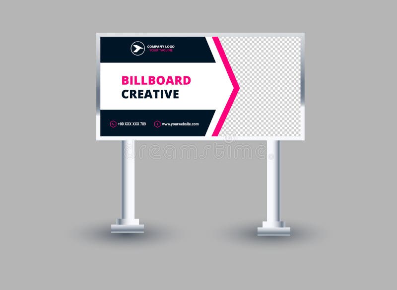 Billboard Design Template Blue and Pink Outdoor Advertising Stock ...