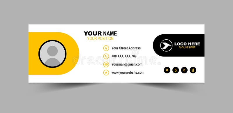 Email Signature Design Template Black and Yellow Company Corporate ...