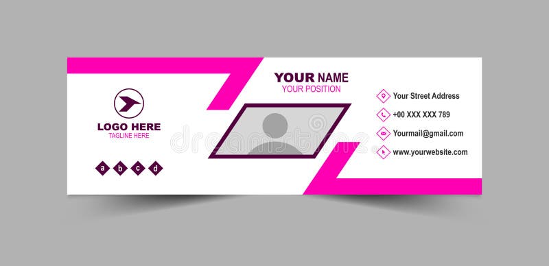 Email Signature Design Template Purple Company Corporate Stock Vector ...
