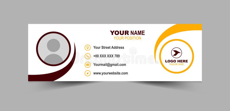 Email Signature Template Design Brown and Yellow Company Corporate ...