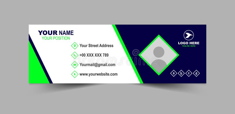 Email Signature Template Design Green and Blue Company Corporate Stock ...
