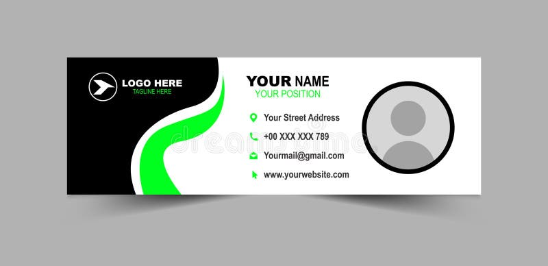 Email Signature Template Design Black and Green Company Corporate Stock ...