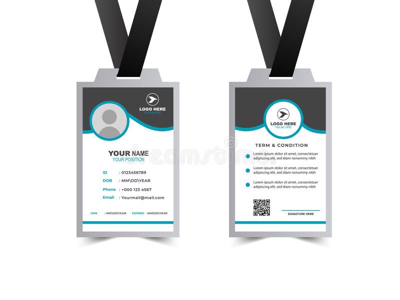ID Card Design Template Gray and Blue Corporate Modern Professional ID ...