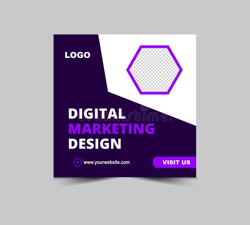 Social Media Post Template Design Purple Color Digital Marketing Banner ...