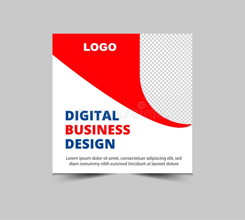 Social Media Post Template Design Red and Blue Digital Marketing Banner ...
