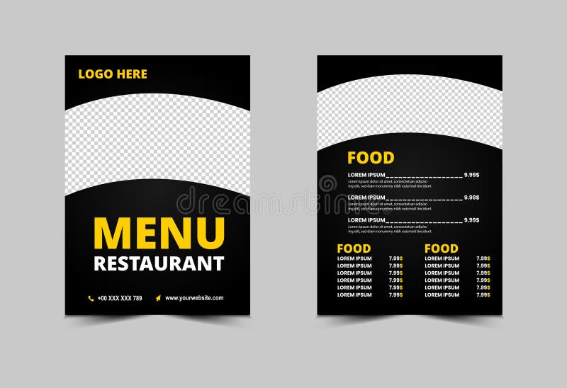 Menu Template Restaurant Food Fast Food Flyer Design Stock Vector ...